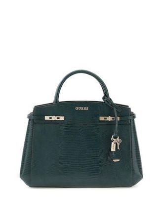 Guess sac &agrave; main sac &agrave; &eacute;paule bandouli&egrave;re Melinda Triple Compartment Satchel Forest vert fonc&eacute;