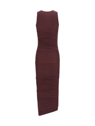 Wolford Womens Asymmetric Semi-Sheer Midi Dress Wild Plum Polyamide; Elastane