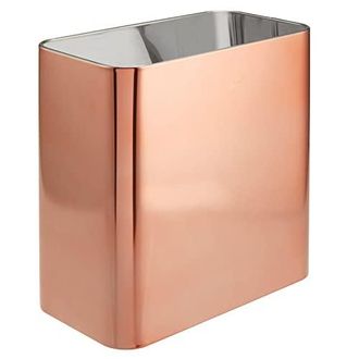 mDesign Poubelle rectangulaire - Poubelle compacte pour salle de bain, bureau et cuisine avec suffisamment despace pour les ordures - Corbeille &agrave; papier en m&eacute;