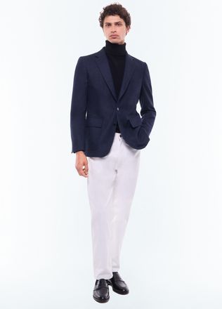 Fursac Veste droite en laine &agrave; chevrons - Taille 54 - Homme