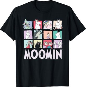 Moomin Dunkle Charakterblöcke der Mumin-Gruppe T-Shirt