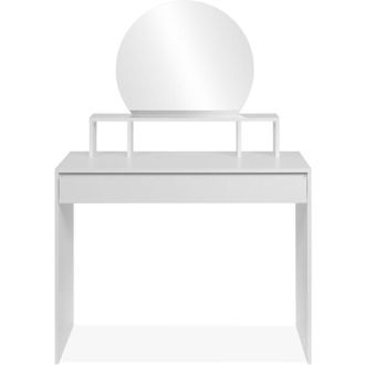 Calicosy Calicosy - Coiffeuse 1 miroir arrondi, 3 niches supérieures et 1 grand tiroir L100cm - image