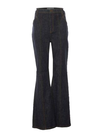 Self Portrait Straight Leg Jeans - Blau