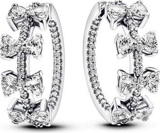 Pandora Pandora Timeless 293545C01 Boucles doreilles en argent sterling avec noeud scintillant et zircone, Klar, Argent sterling, Zircone cubique