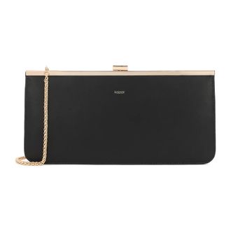 Kazar Elegante schwarze Clutch-Tasche mit goldenem Rahmen - - Bags - Damen - Schwarzk - ONE SIZE