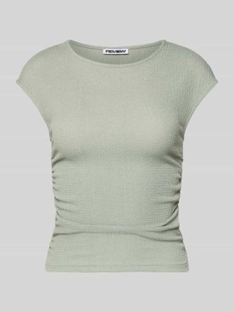 Review Strukturiertes T-Shirt mit Rundhalsausschnitt