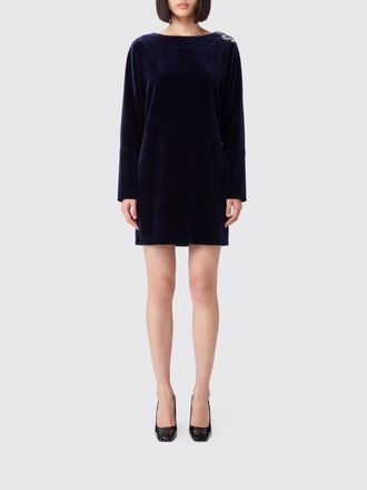 Versace Mini-robe fourreau en velours &agrave; manches longues avec strass