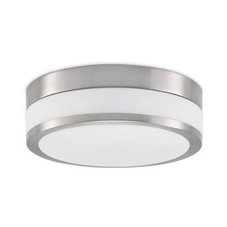 Lindby Plafonnier Salle De Bain Flavi à intensité variable (Moderne) en Gris Métal e. a. pour de bain (à 2 lampes, E27) WC Luminaire Lampe Plafond Eclerage