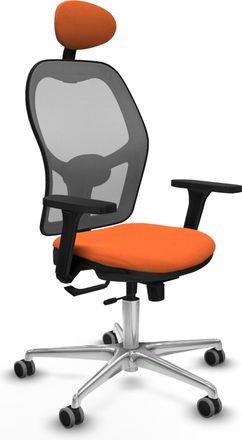 Piqueras y Crespo Ergonomischer Drehstuhl mit Chorquera Armen, h&ouml;henverstellbarer Lendenwirbelst&uuml;tze und festem Kopfteil, ausgestattet mit Syncro/Traslack und injiziert