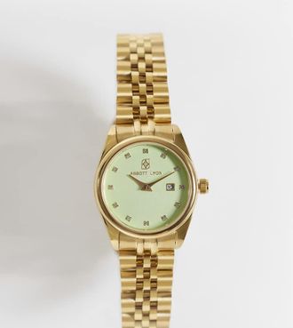 Abbott Lyon Uhr mit glatter L&uuml;nette, Belgravia, 30 mm - Gold