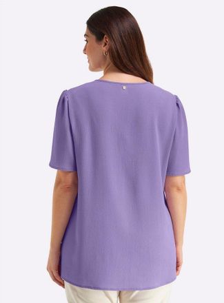 Sheego Klassische Bluse Tunika Kurzarm
