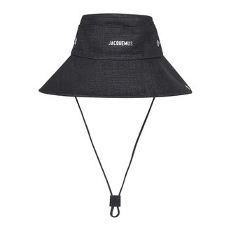 Jacquemus Femme, Accessoires, Bleu, Taille: 56 CM Logo Bucket Hat