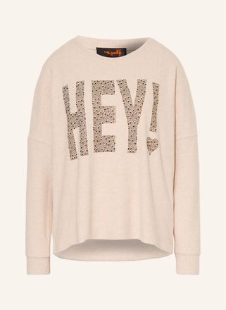 Miss Goodlife Miss Goodlife Oversized-Pullover Mit Schmucksteinen braun