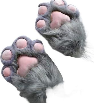 Generic Pantoufles en peluche avec pattes en fourrure - Chaussures confortables sur le th&egrave;me des animaux pour un usage domestique | Chaudes et douces, semelle