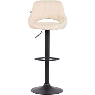Clp Tabouret de bar Milet en Tissu et Pied m&eacute;tal Cr&egrave;me Noir