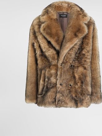 Dolce & Gabbana Doppelreihiger Mantel Aus Lammfell - Mann M&auml;ntel Und Jacken Mehrfarbig 48