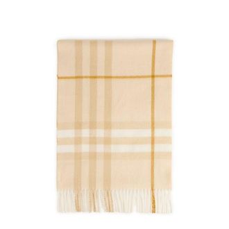 Burberry Echarpe imprim&eacute;e &agrave; franges en cachemire