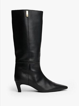 Tommy Hilfiger Bottes en cuir &agrave; bout carr&eacute; et petit talon