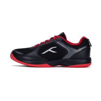 Hundred Court Star Non-Marking Professional Badminton Shoes for Mens (Black/Red, EU 40/UK 6/US 7) | X-Cushion Protection | Suitable for Indoor Tennis/Squash/T