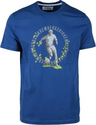 Dirk Bikkembergs Homme, Tops, Bleu, Taille: S Coton &Eacute;lasthanne T-shirt
