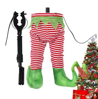 Generic Weihnachtsmann Stiefel,Fu&szlig; Weihnachtsschmuck - Animierte Wiegende Top St&uuml;ck f&uuml;r Haust&uuml;r Innen Feier