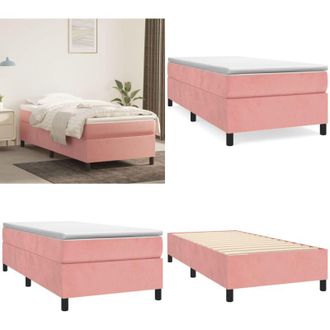 vidaXL Bettgestell Rosa 100x200 cm Samt - Samtsofa - Rosa Bettgestell - Doppelbett Gestell - Schlafzimmer Dekoration - Boxspringbetten - Home & Living