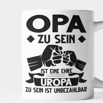 Generic Opa Tasse Vattertag Geschenk Familie Grossvater Papa Vater Enkel Enkelin Opas Uropa - Opa zu sein ist eine Ehre Uropa zu sein ist unbezahlbar Kaffeebe