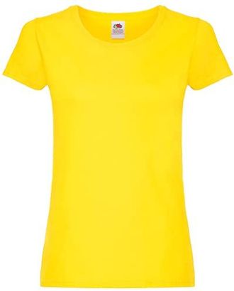 Fruit Of The Loom Ss129m - T-Shirt - - - - Manches Courtes - Femme - Jaune - XL (Taille fabricant: 16)