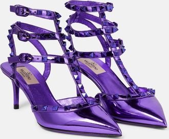 Valentino Garavani Pumps Rockstud 70 aus Metallic-Leder