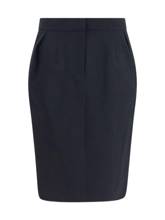 Magda Butrym Womens Pleated Midi Skirt Black Cotton