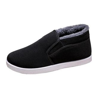Generic Chaussures dhiver &eacute;paisses et chaudes doubl&eacute;es de fourrure pour homme - Bottes de neige pelucheuses et confortables - Chaussures d&eacute;contract&eacute;es avec se