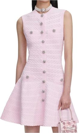 Self Portrait Femme, Robes, Rose, Taille: 40 FR Buttoned A-line Mini Dress