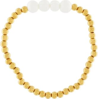 Dansk Copenhagen Elegantes Perlen & Gold Armband - - Accessories - Damen - Gelb - ONE SIZE