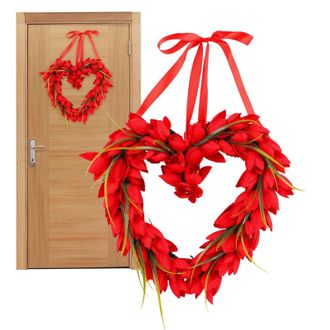 Generico Herzkranz zum Valentinstag - T&uuml;rdekoration, romantische Girlande - f&uuml;r Zuhause, Wohnung, Wand, Kamin, Caf&eacute;, Wohnzimmer, Schlafzimmer, Veranda, Eingang