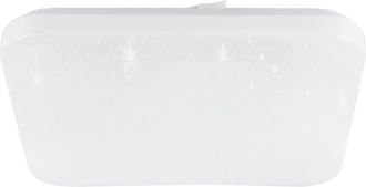 Eglo LED Deckenlampe Frania-S, Sternenhimmel Deckenleuchte mit Kristall-Effekt, Wandlampe aus Stahl und Kunststoff in wei&szlig;, Lampe Decke f&uuml;r Badezimmer und 