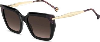Carolina Herrera Femme, Accessoires, Noir, Taille: 55 MM Lunettes de soleil rectangulaires