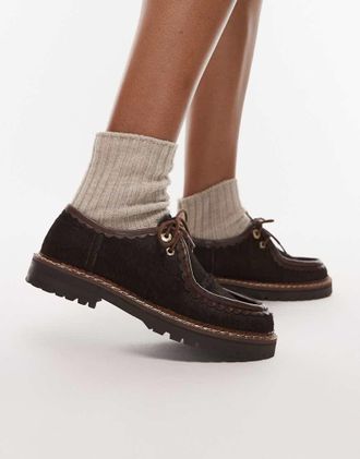 Bronx Mocassins &agrave; lacets fa&ccedil;on poulain - Marron-Brown
