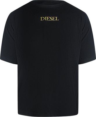 Diesel Schwarzes Diesel-t-shirt Mit Goldlogo