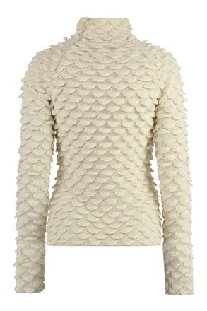 Bottega Veneta Womens Wool Turtleneck Sweater, Dove