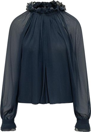 Alberta Ferretti Femme, Blouses et Chemises, Bleu, Taille: 36 FR Camicia Creponne