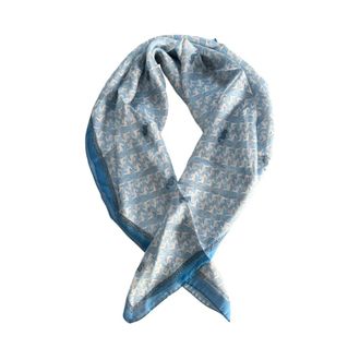 Borbonese Femme, Accessoires, Bleu, Taille: ONE Size Seahorse Print Silk Scarf