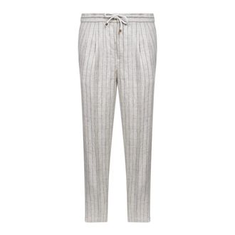 Brunello Cucinelli Homme, Pantalons, Gris, Taille: S Pantalon Pliss&eacute; en Lin