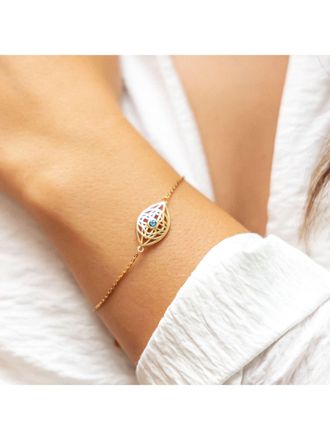 Cai Armband 925/- Sterling Silber vergoldet Topas