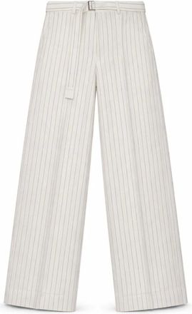 sacai Femme, Pantalons, Blanc, Taille: 40 FR Wide Pantalons