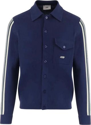 Autry Japm026T Strick-Cardigan mit Glanz - - Knitwear - Herren - Blau - M