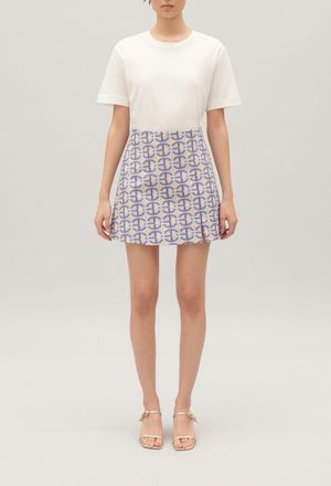 Claudie Pierlot Jupe courte trap&egrave;ze monogramme