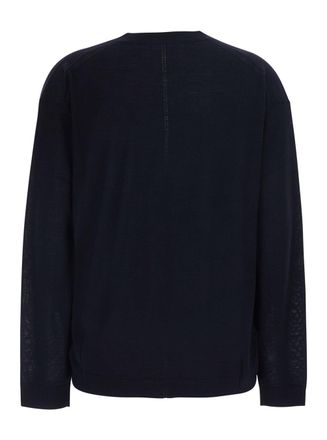 Semicouture Virgin Wool V-Neck Sweater - Navy