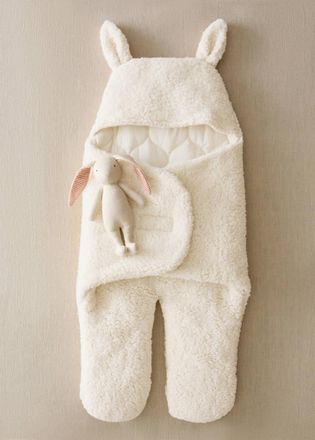 Mango Manteau de promenade en fourrure blanc cass&eacute; - Home - 9-12 mois - MANGO HOME
