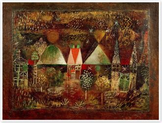 Posterlounge Nächtliche Feierlichkeiten Poster von Paul Klee 90 x 70 cm Braun Wandbilder Wanddeko