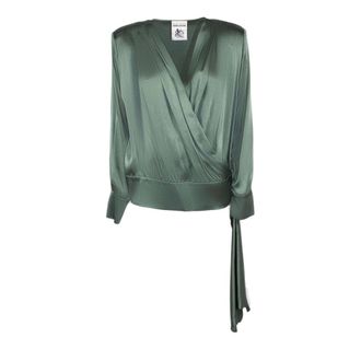 Semicouture Femme, Blouses et Chemises, Vert, Taille: 44 FR Blouse en coton et soie